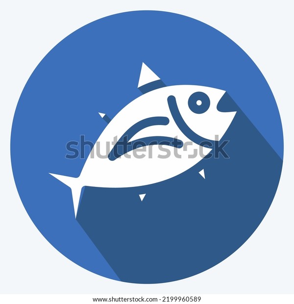 Icon Tuna Suitable Seafood Symbol Long Stock Vector (Royalty Free ...