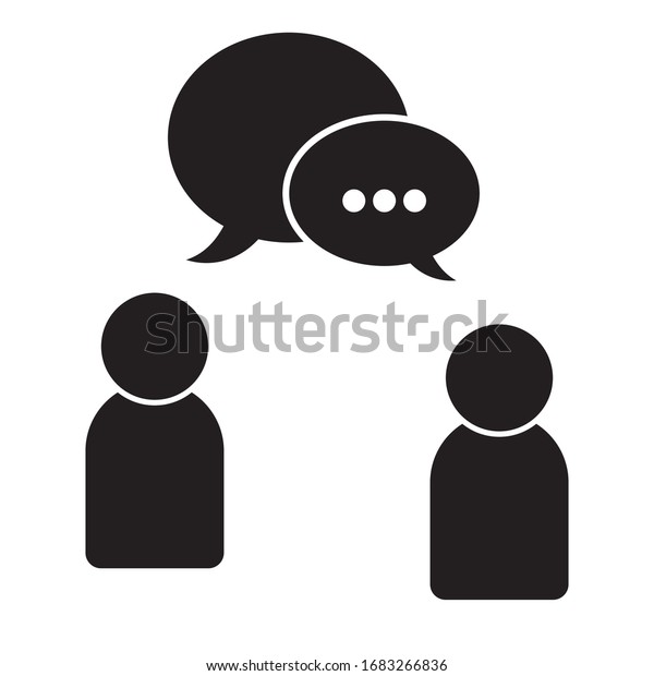 Icon Two People Conversation Stock Vector (Royalty Free) 1683266836 ...