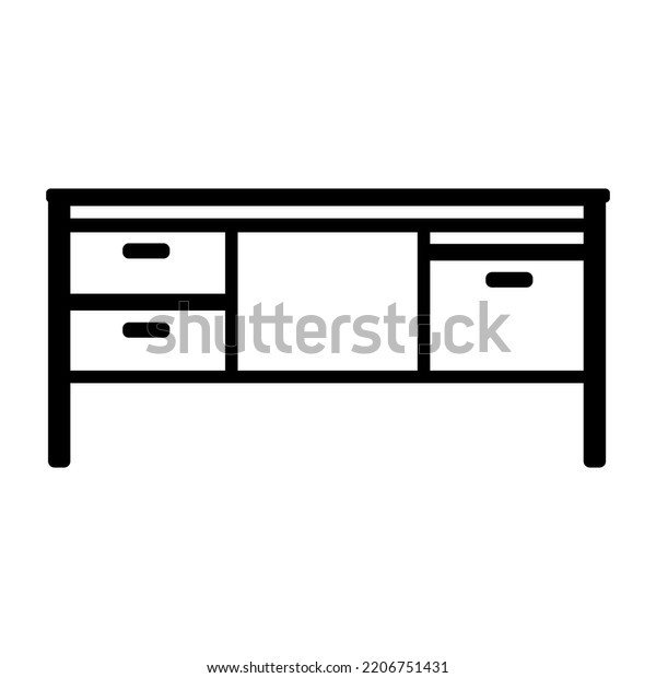 Icon Vector Office Table Illustration Symbol Stock Vector (Royalty Free ...