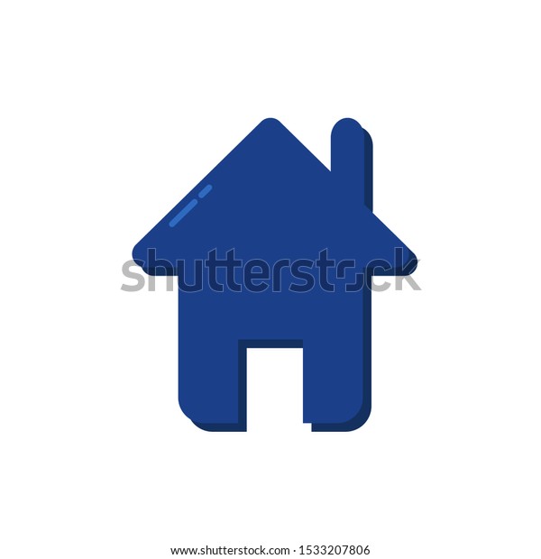Icon Vector Simple House Blue Fill Stock Vector (Royalty Free ...