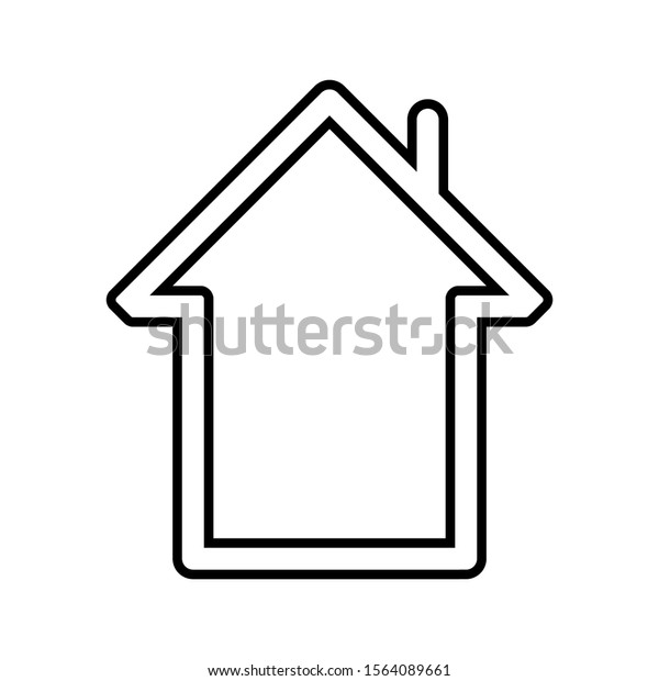 Icon Vector Simple House Outline Only Stock Vector (Royalty Free ...