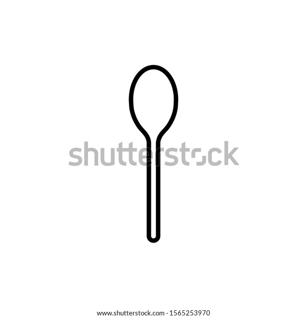 Icon Vector Spoon Outline Only No Stock Vector (Royalty Free ...