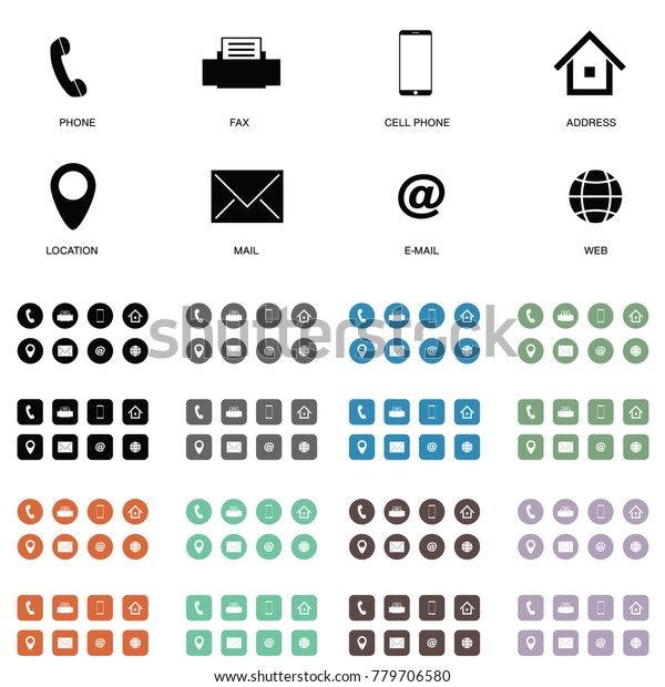 Icon Visit Card Set Art Illustration Stock Vector (Royalty Free) 779706580