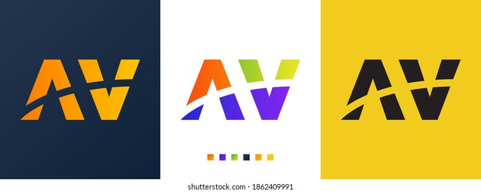 Iconic Av Letter Logo Design Vector Stock Vector (Royalty Free ...