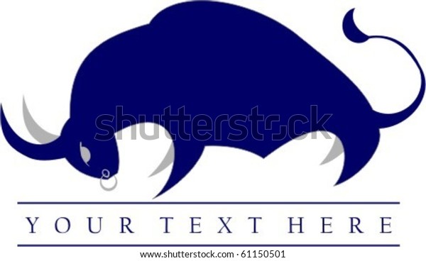 Iconic Blue Bull Emblem Stock Vector (Royalty Free) 61150501