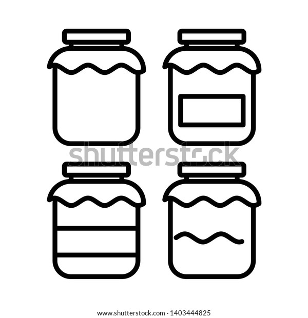 Iconic Jar Line Art Black White Stock Vector (Royalty Free) 1403444825 ...