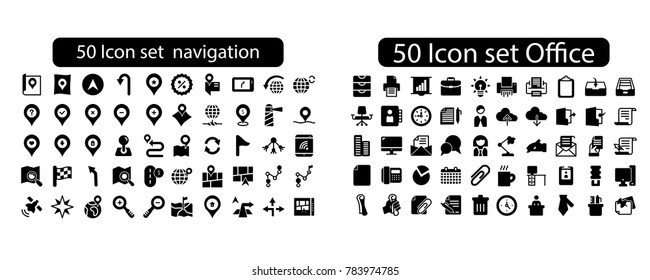 Icons About Navigation Office Stock Vector (Royalty Free) 783974785 ...