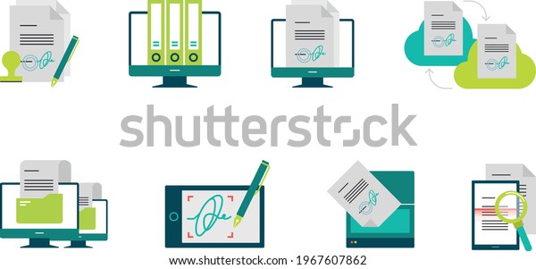 Icons Business Documentation Office Web Stock Vector (Royalty Free ...