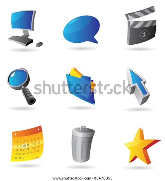Icons Computer Interface Vector Illustration Stock Vector (Royalty Free ...