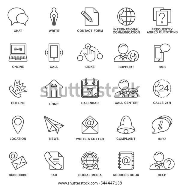 Icons Contact Us Methods Communication Contact Stock Vector (Royalty ...