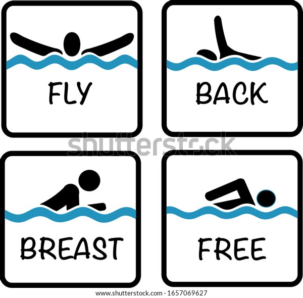 Icons Different Swimming Styles Stock Vector (Royalty Free) 1657069627