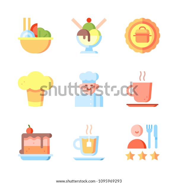 Icons Eat Tea Chef Cup Star Stock Vector (Royalty Free) 1095969293 ...