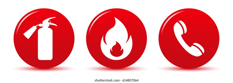 Icons Fire Safety Stock Vector (Royalty Free) 614857064 | Shutterstock
