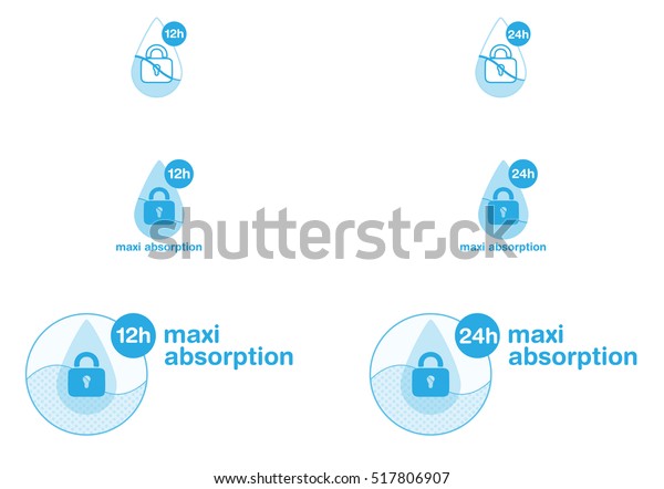 Icons Hours Maxi Absorption Usable Looter Stock Vector (Royalty Free ...
