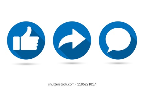 Icons Like Repost Comment Icon Set Stock Vector (Royalty Free ...