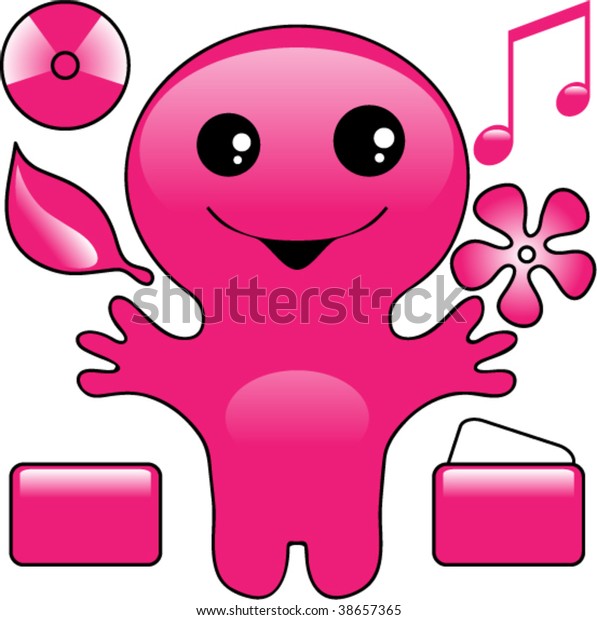 Icons Little Red Monster Stock Vector (Royalty Free) 38657365 ...