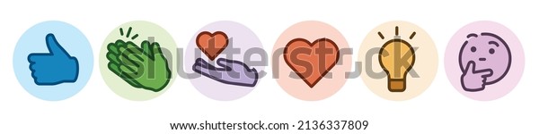 Icons Logo Set Reactions Emoji Template Stock Vector (Royalty Free ...