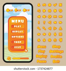 Icons Mobile Game Design Ui Design Stock Vector (Royalty Free) 1737424877