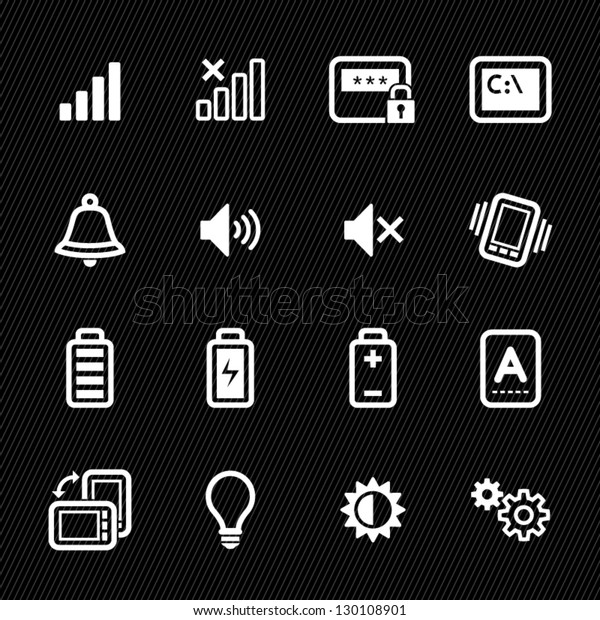 Icons Mobile Phone Black Background Stock Vector (Royalty Free ...