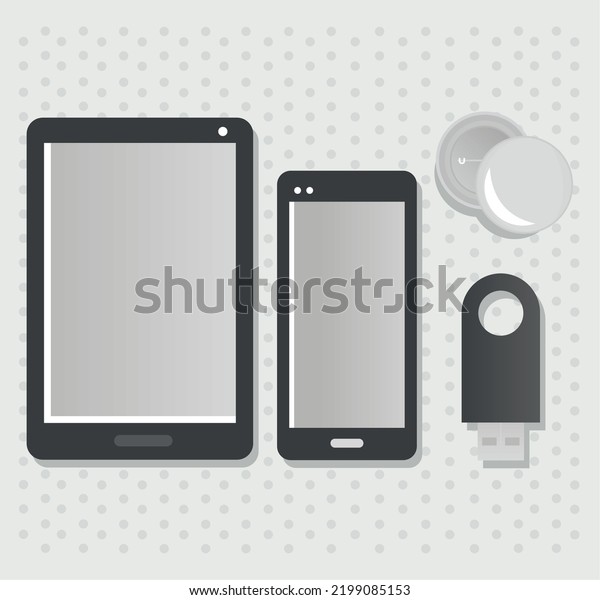 Icons Mockup Devices Pin Stock Vector (Royalty Free) 2199085153 ...