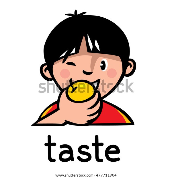 Icons One Five Senses Taste Children Stock Vector (Royalty Free) 477711904