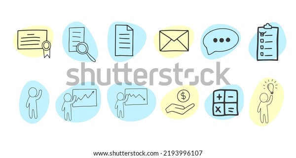 Icons Presentation Doodle Style Stock Vector (Royalty Free) 2193996107 ...