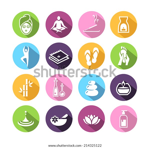 Icons Representing Wellness Spa Relaxation Healthy Stock Vector ...