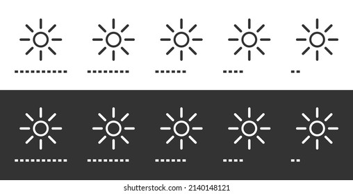Icons Screen Brightness Contrast Adjust Bright Stock Vector (Royalty ...
