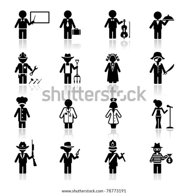 Icons Set Occupation Career Stock Vector (Royalty Free) 78773191 Icons Set Occupation Career Stock Vector (Royalty Free) 78773191