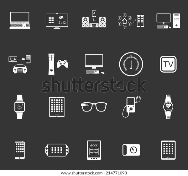 Icons Set Smart Devices Modern Wearable Stock Vector (Royalty Free ...