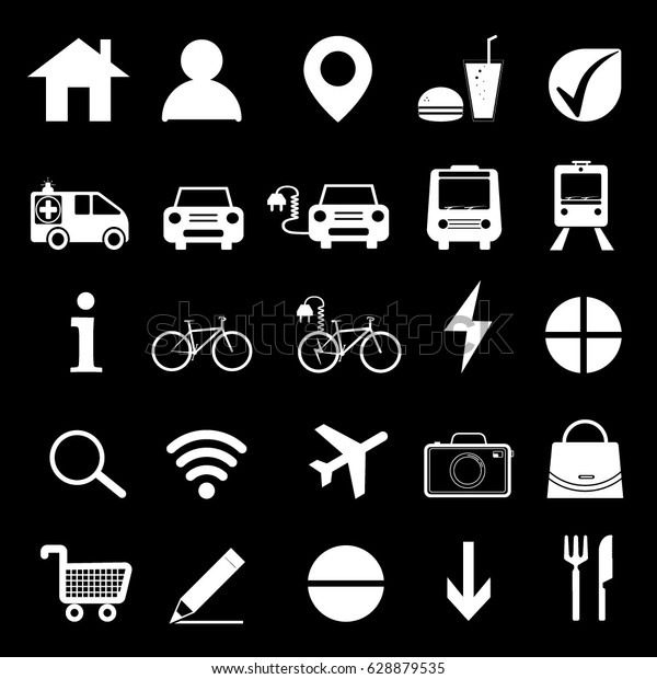 Icons Set Vector White Pictograms Programs Stock Vector (Royalty Free ...