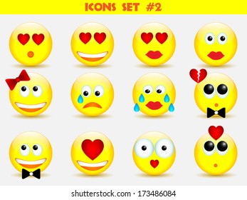 Icons Smile Set Stock Vector (Royalty Free) 173486084 | Shutterstock