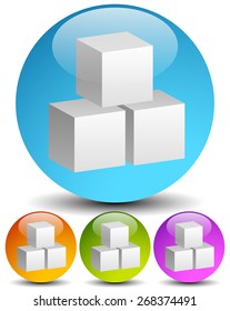 Icons Structure 3d Gray Cubes Three Stock Vector (Royalty Free ...
