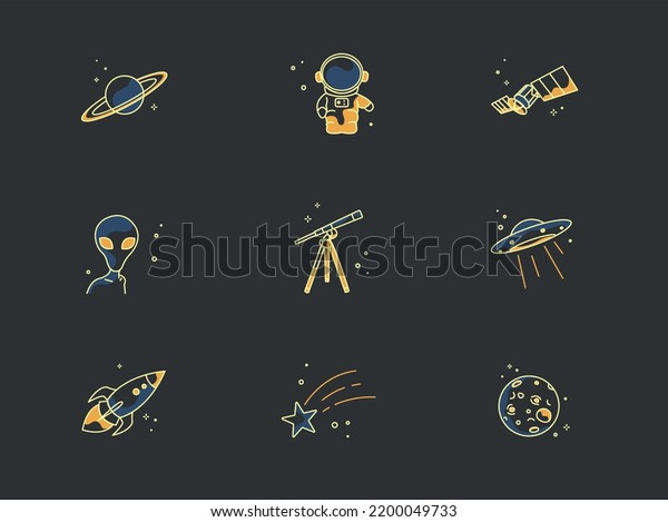Icons Vector Graphics Mysterious Space Theme Stock Vector (Royalty Free ... Icons Vector Graphics Mysterious Space Theme Stock Vector (Royalty Free ...