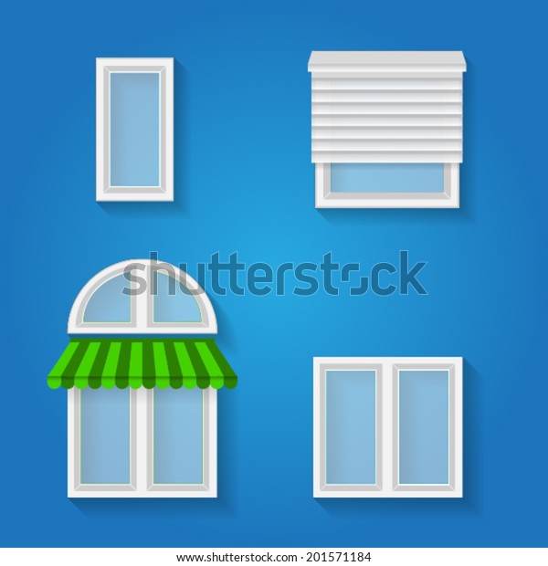 Icons Windows Louvers Set Different Kind Stock Vector (Royalty Free ...