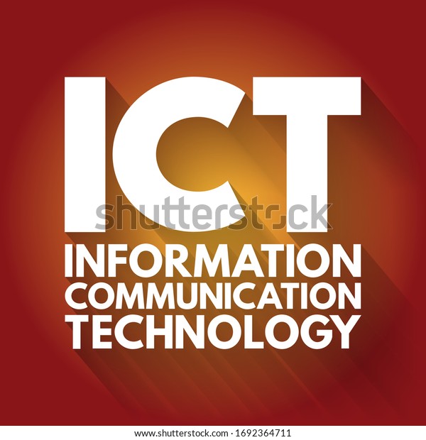 Ict Information Communication Technology Acronym Business Stock Vector ...