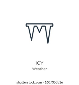 Icy Icon Thin Linear Icy Outline Stock Vector (Royalty Free) 1607353516