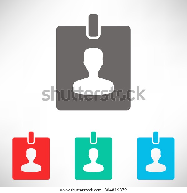 Id Badge Icon Set Varicolored Icons Stock Vector (Royalty Free) 304816379