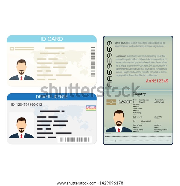 Id Card Biometric Passport Driver Licence 库存矢量图（免版税）1429096178 ...