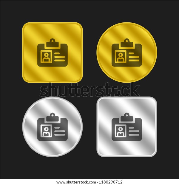 Id Card Gold Silver Metallic Coin Stock Vector (Royalty Free ...