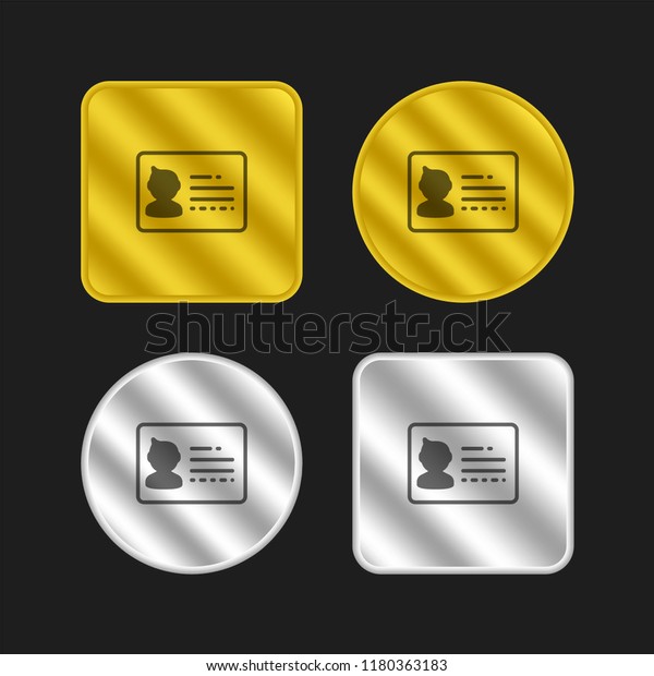 Id Card Gold Silver Metallic Coin Stock Vector (Royalty Free ...