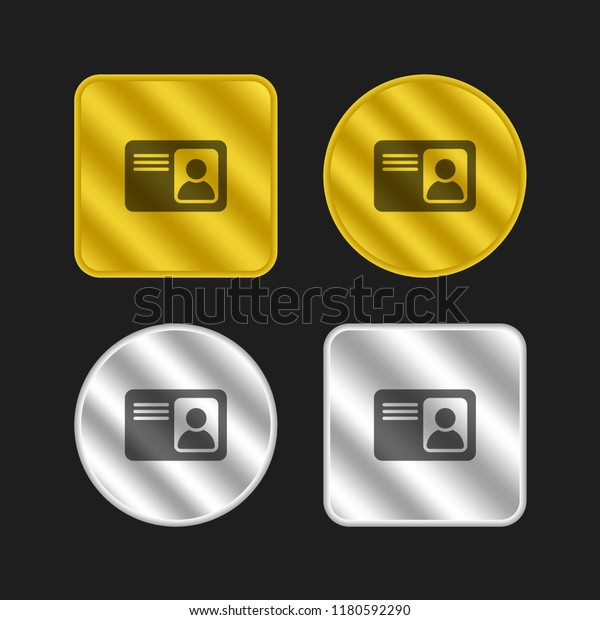 Id Card Gold Silver Metallic Coin Stock Vector (Royalty Free ...