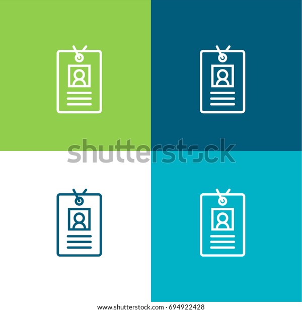 Id Card Green Blue Material Color: vector de stock (libre de regalías ...