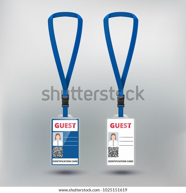 Id Card Guest Lanyard Vector Illustration Stock Vector (Royalty Free ...
