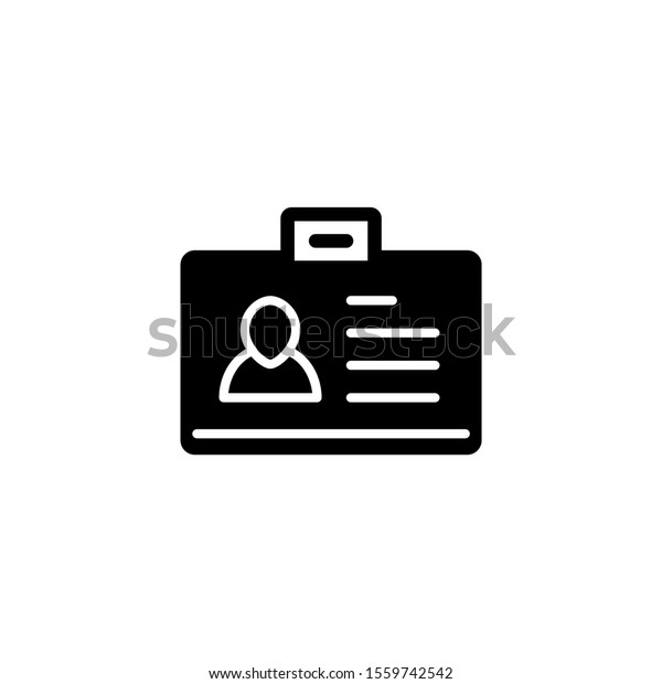 Id Card Icon Black Flat Illustration Stock Vector (Royalty Free ...