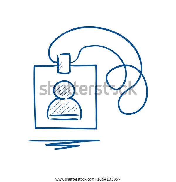 Id Card Icon Doodle Sketch Lines Stock Vector (Royalty Free) 1864133359 ...