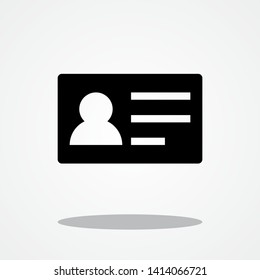 Id Card Icon Gray Shadow Stock Vector (Royalty Free) 1414066721