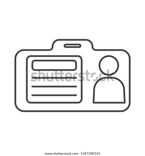 Id Card Icon Identification Card Line Stock Vector (Royalty Free ...