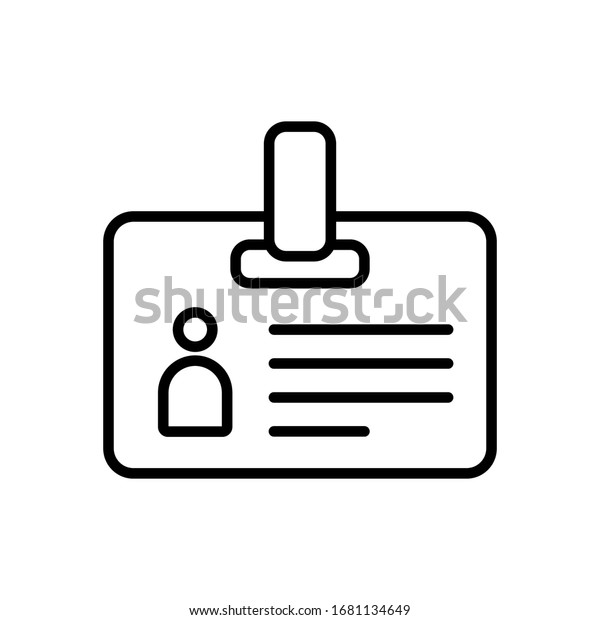 Id Card Icon Vector Outline Stock Vector (Royalty Free) 1681134649 ...