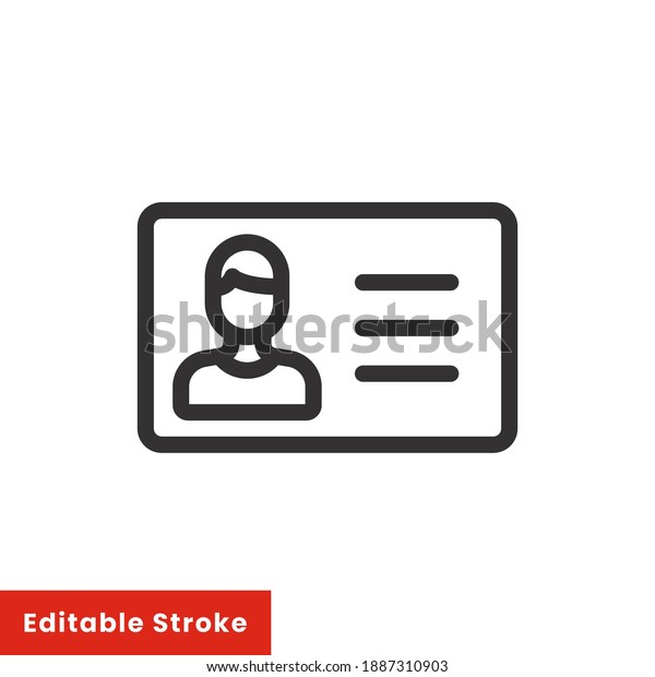 Id Card Identity Line Icon Web Stock Vector (Royalty Free) 1887310903 ...